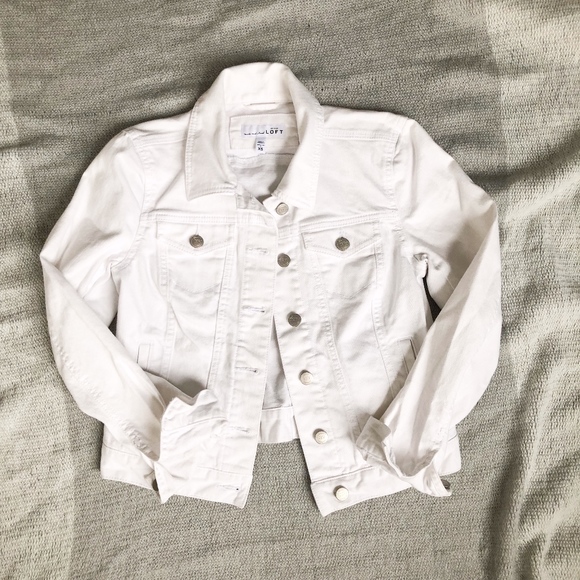 LOFT | Jackets & Coats | Loft White Denim Jacket | Poshmark